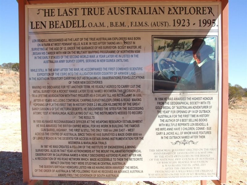 Len Beadell Plaques & Signs - 33 in 29 years @ ExplorOz Blogs