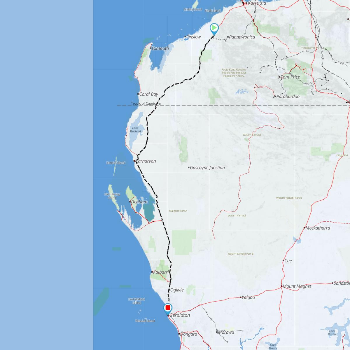 North West Coastal Highway Pannawonica Turnoff to Geraldton WA