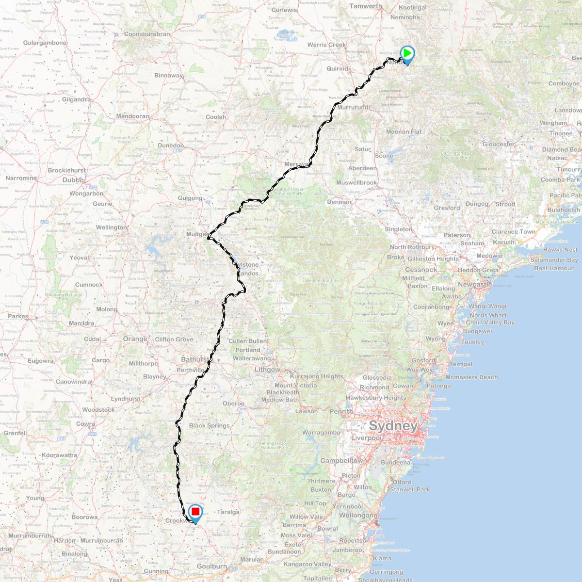 Nundle NSW to Crookwell NSW NSW