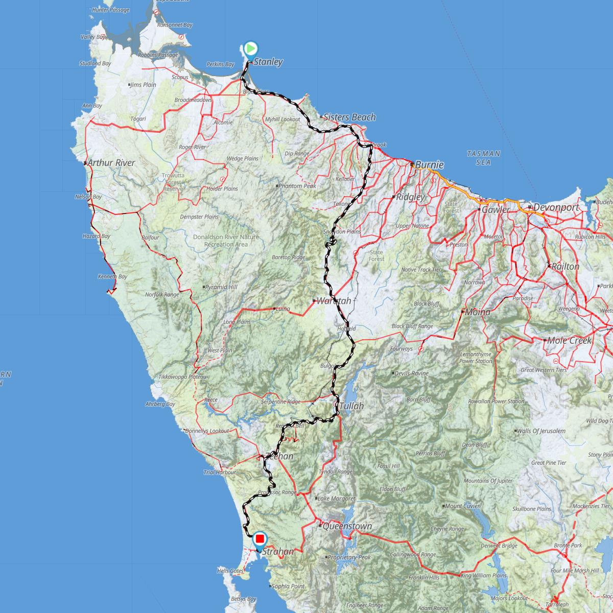 Stanley to Strahan TAS